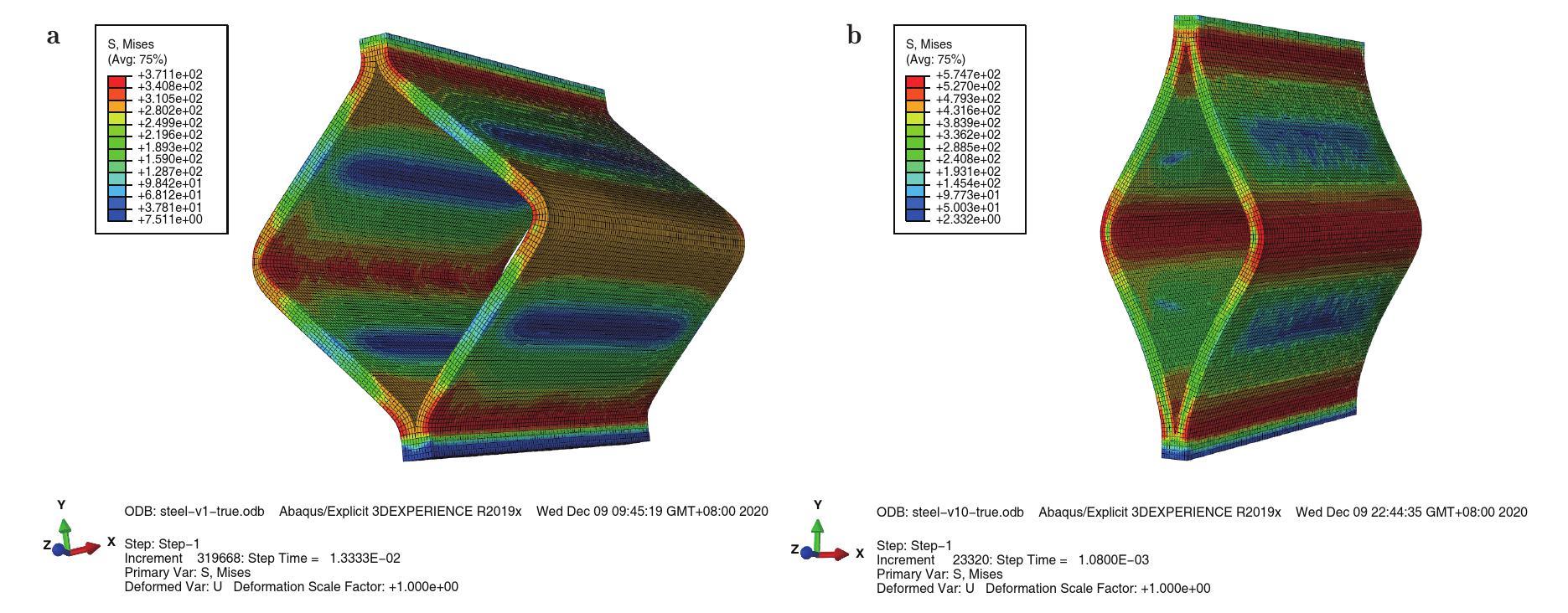 Simulation of crooked plate energy absorption structure under impact