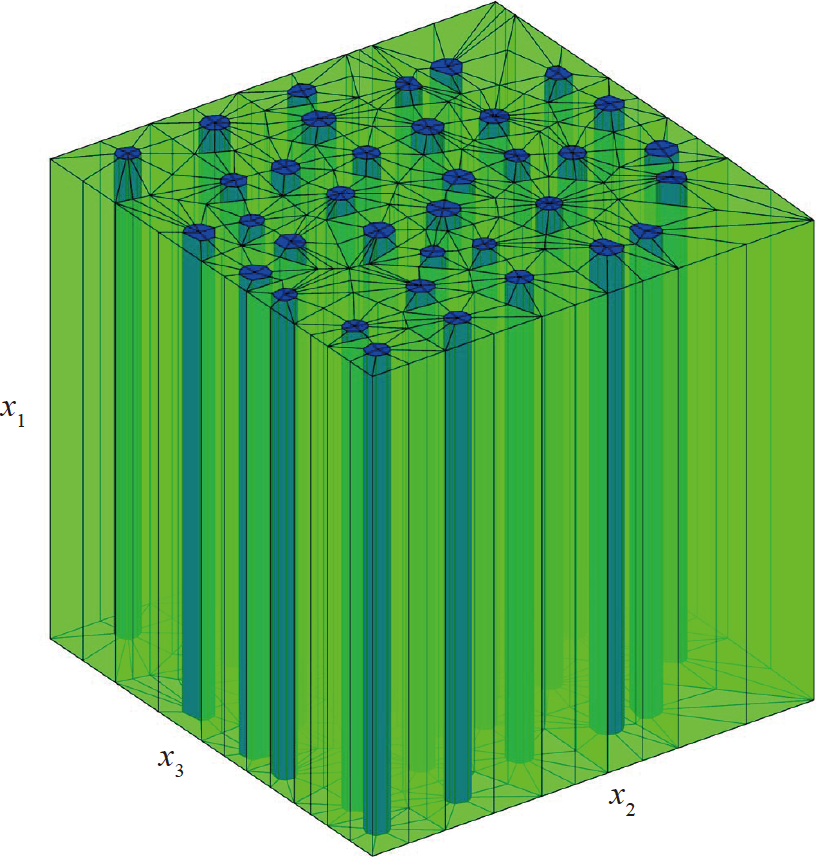3D computational grains with embedded fibers for the direct ...