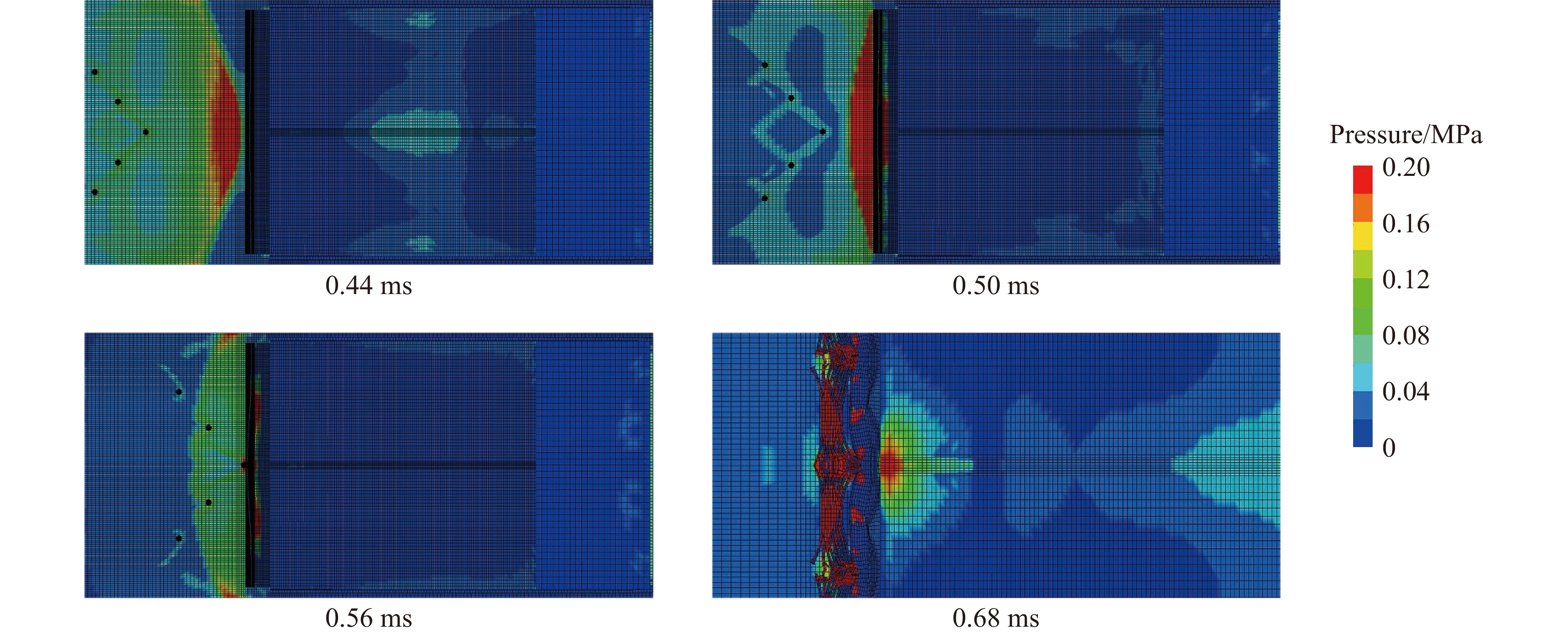 爆炸冲击波与破片联合作用下防弹衣复合结构防护效果的数值模拟