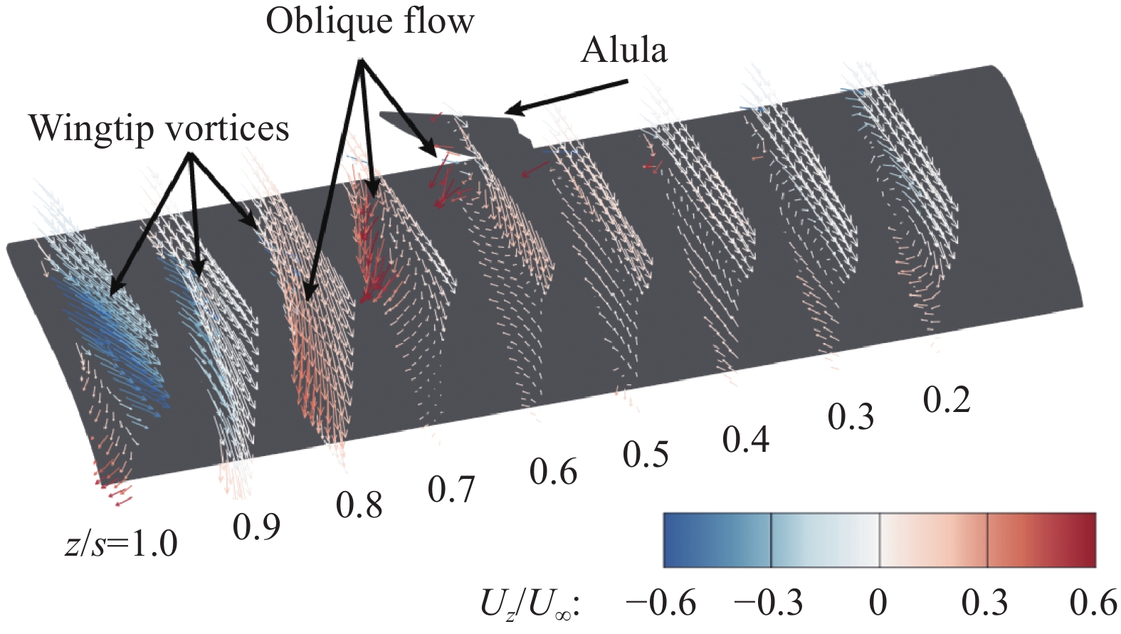 小翼羽诱导斜向流动维持机翼高升力机制