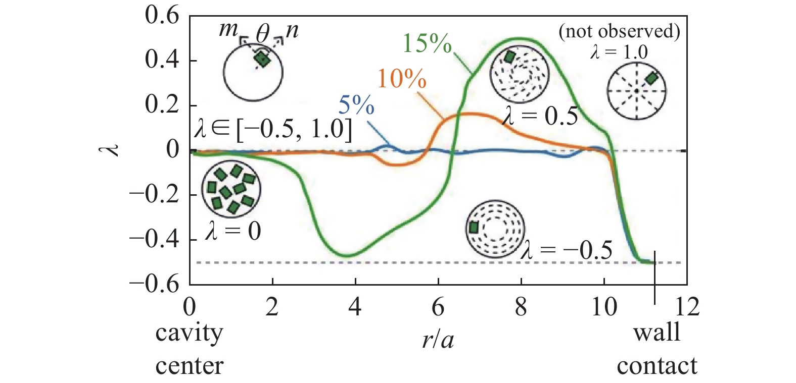 PARTICULATE TRANSPORT IN THE LOW-REYNOLDS-NUMBER FLUID CONFINED IN A SPHERICAL CAVITY