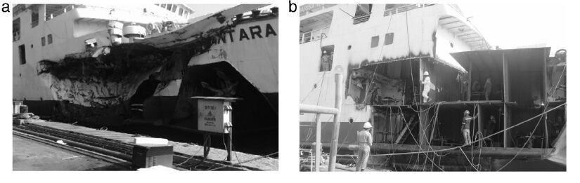 Analysis of structural behavior during collision event accounting for ...